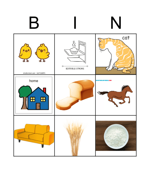 The Little Red Hen Bingo Card