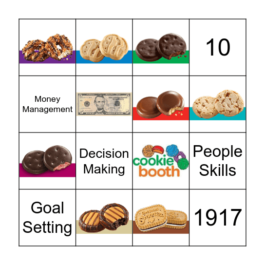 Girl Scout Cookie History Bingo Card