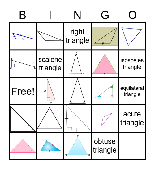 Triangle Bingo Card