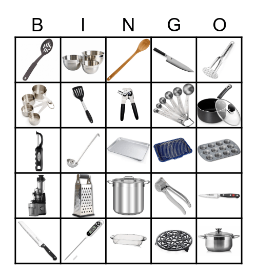 Kitchen Equipment Bingo Card