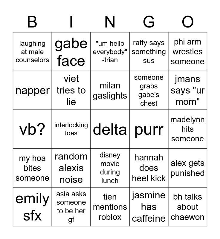 CDXV 1 Bingo Card