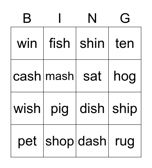 List 16 Bingo Card