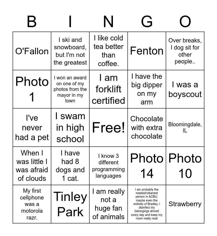 ACBU Human Bingo Card