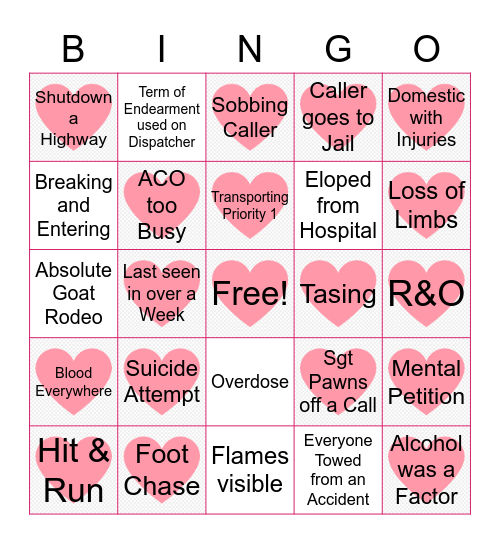 February Valentine's BINGO Card