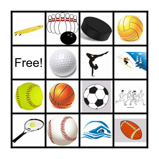 Sports Bingo Card