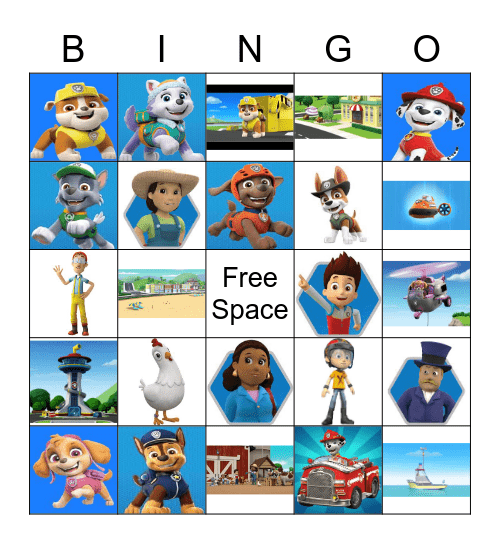 Paw Patrol BINGO! Bingo Card