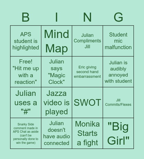 Animation Portfolio Bingo! Made With Love Bingo Card