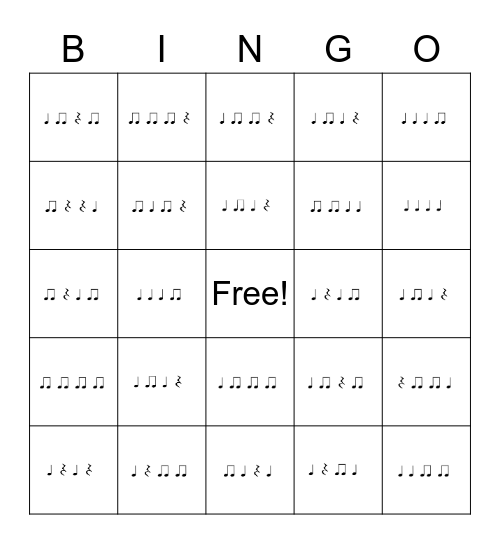 Ta Ti-Ti Rest Bingo Card