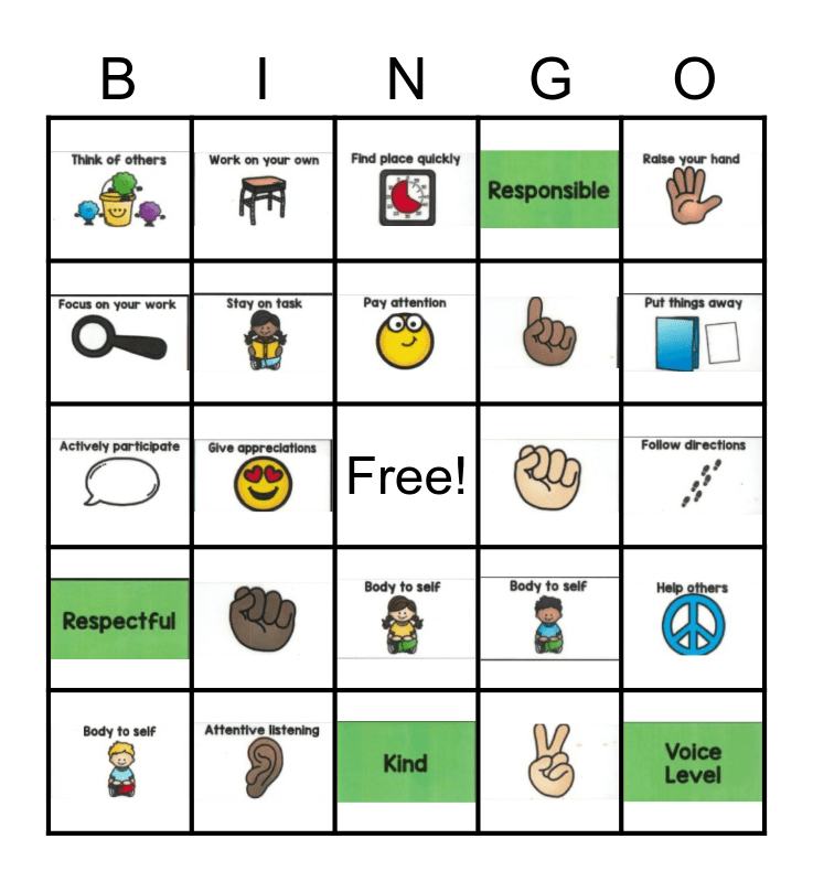 Behavior Bingo-PBIS Matrix Bingo Card