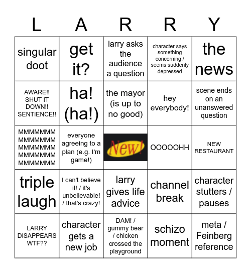singularity's Feinberg Official Official Bingo Card