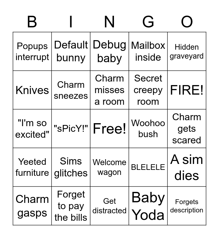 Charm Shell Tours Bingo Card