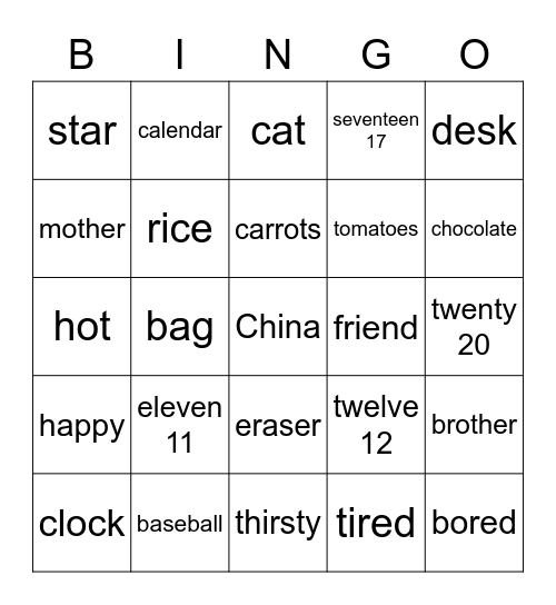 FINAL BINGO Card