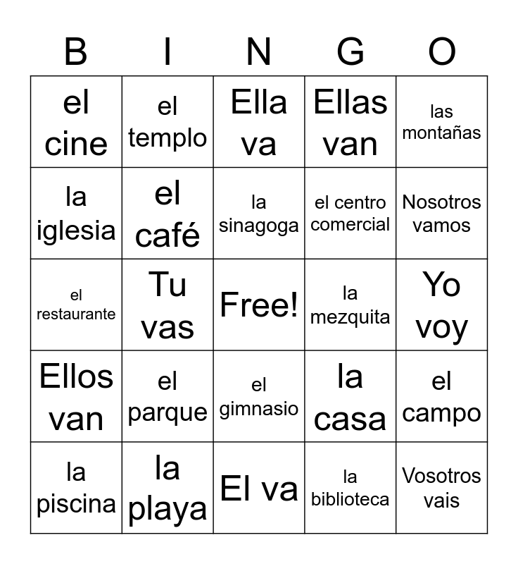 Mi comunidad Bingo Card