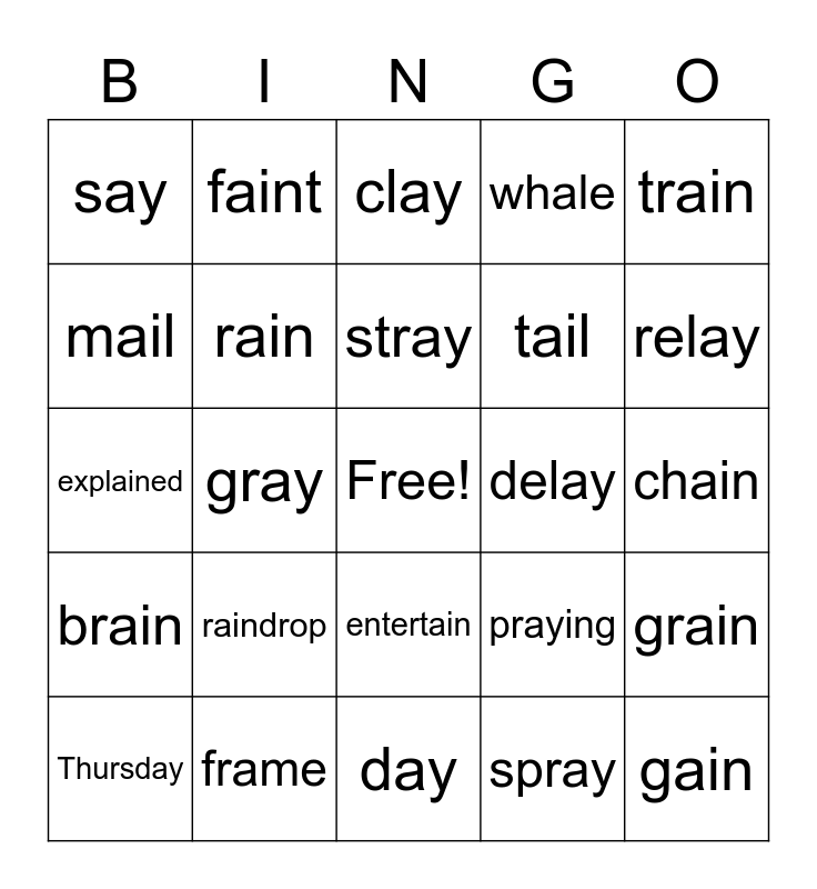 Fundations Unit 10 Bingo Card