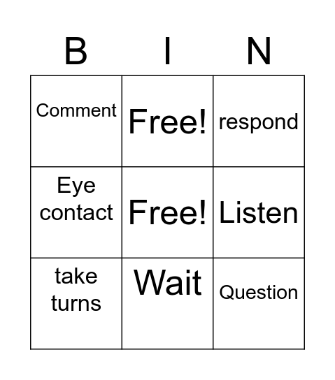 Conversation Bingo Card