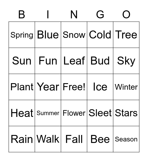 Season Bingo Card