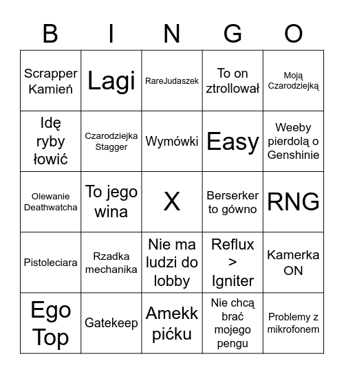 Renn egotop Bingo Card