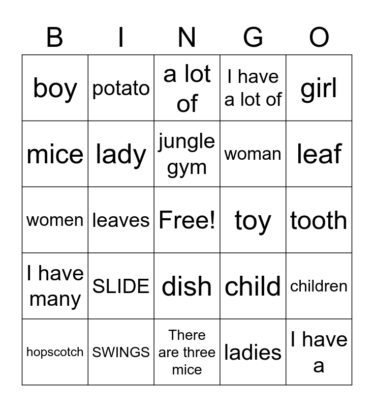 VA CLASS Bingo Card