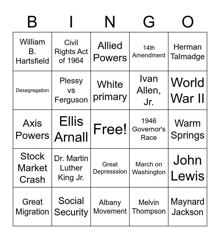 3RD NINE WEEKS BINGO Card