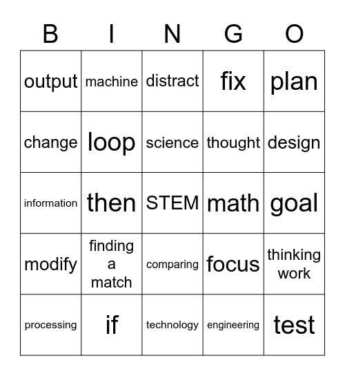 STEM BINGO Card