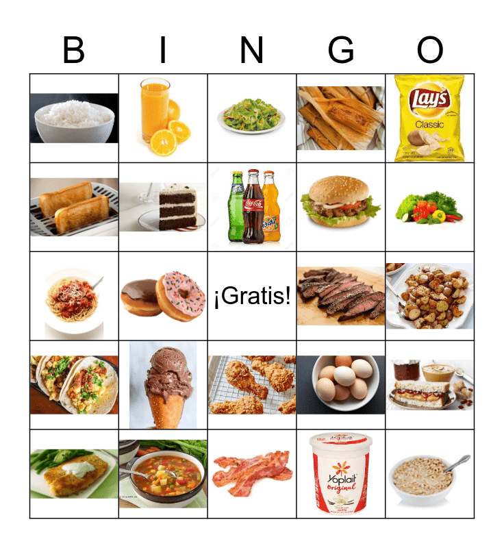 La Comida Bingo Card