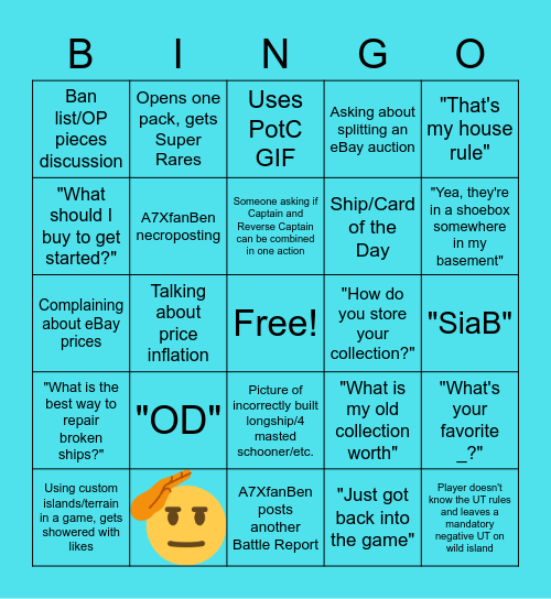 Pirates CSG Bingo Card