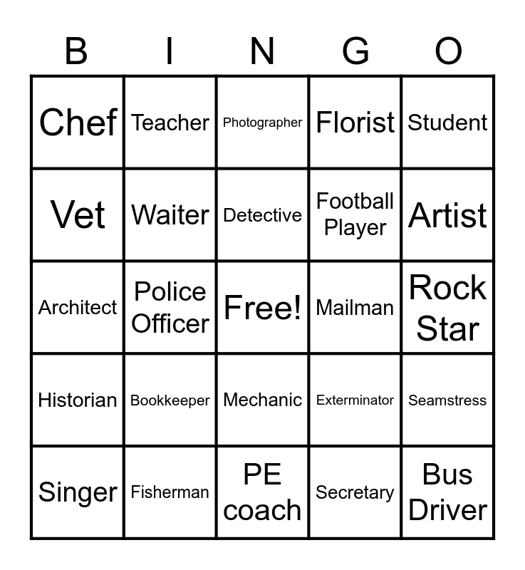 Career BINGO Card