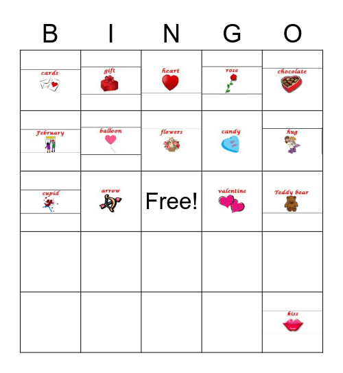 Valentine's Day Bingo Card