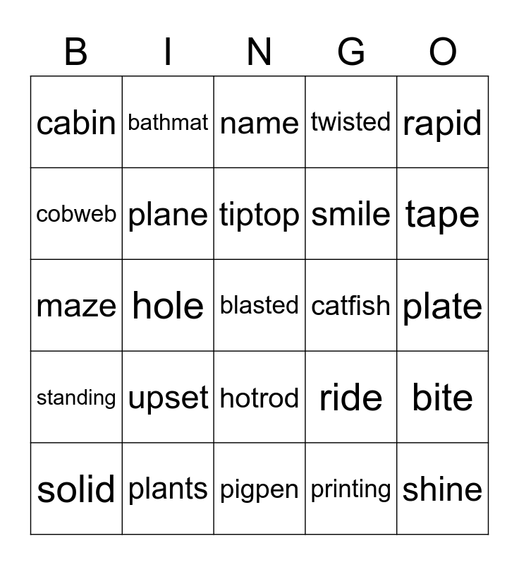 Fundations Unit 10 Bingo Card