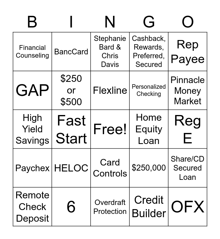 PK BINGO Card