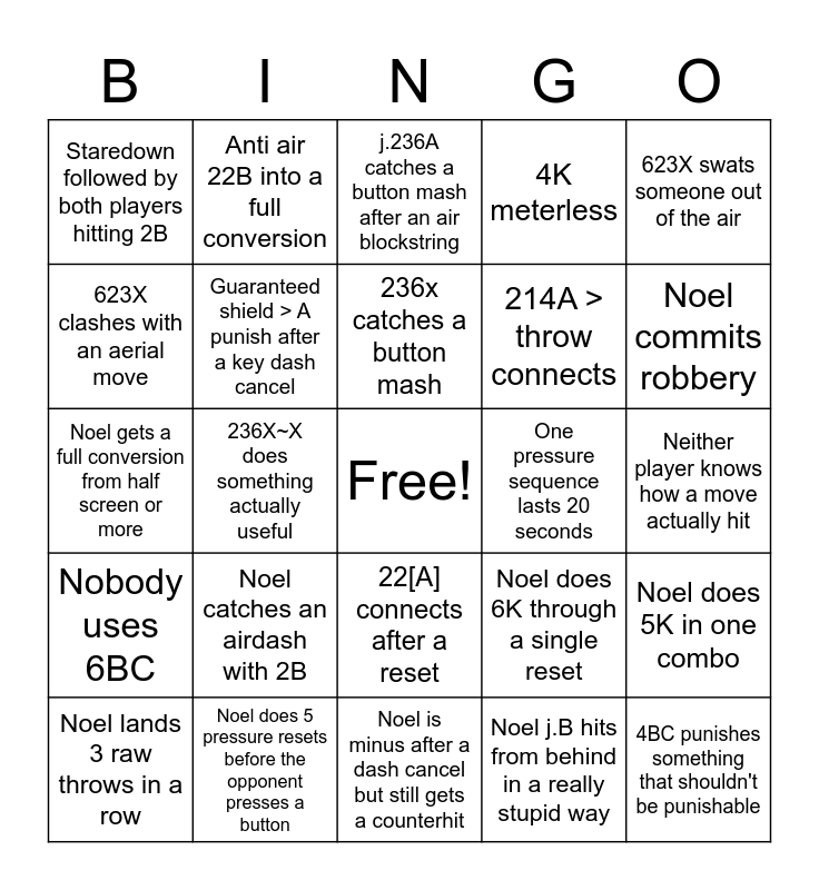 Noel Mirror Bingo Card