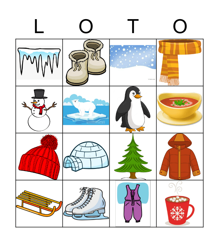L'hiver Bingo Card