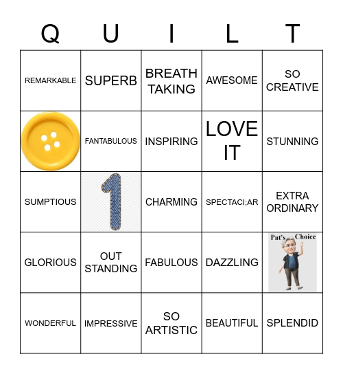 COMPLIMENTS TO THE QUILTER Bingo Card