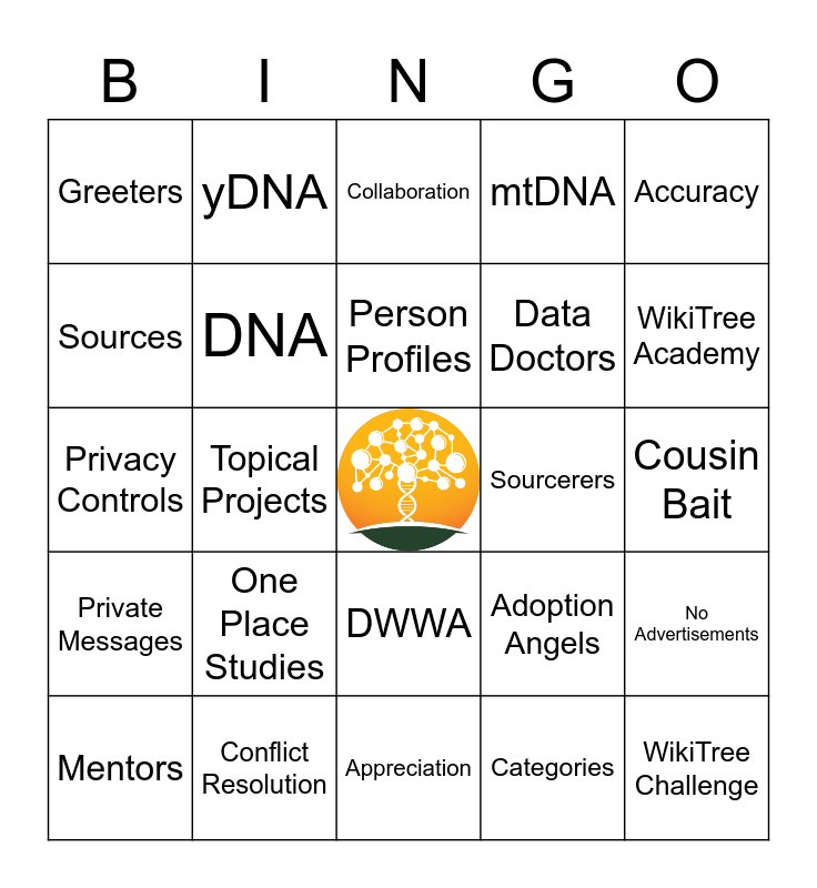 WikiTree RootsTech Bingo Card