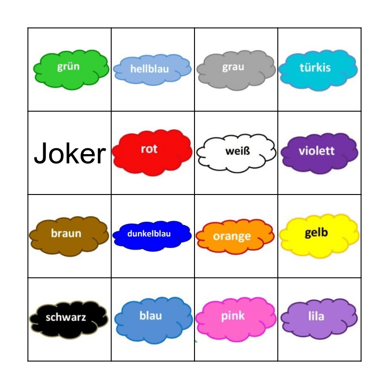 Farben Bingo Card