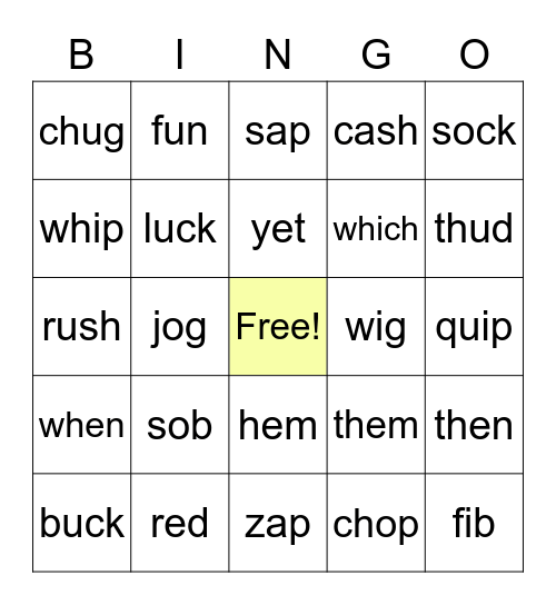 OG Lesson 1-36 Bingo Card