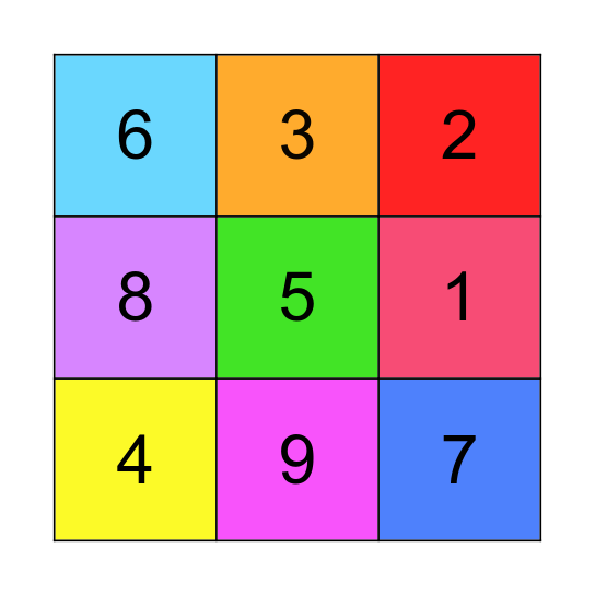 Z's numbers Bingo Card