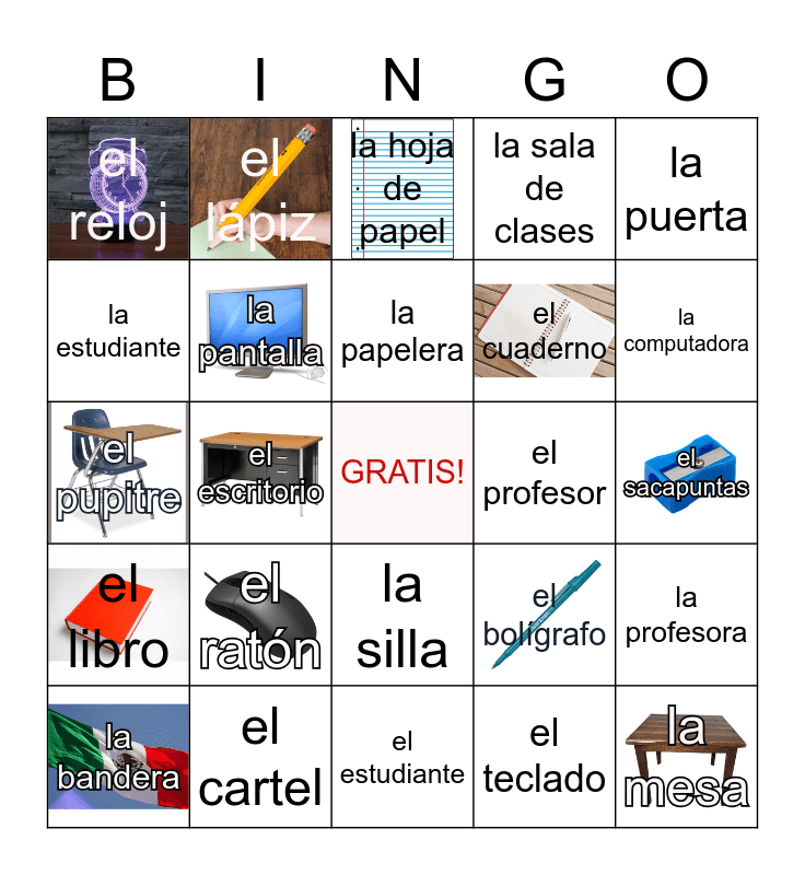 Autentico 1 - 2B Part 1 Bingo Card