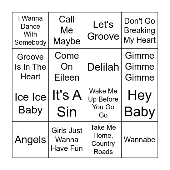 The End Game Bingo Card The End Game Bingo Card