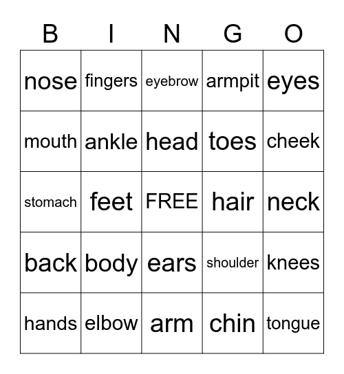Body Sign-O! Bingo Card