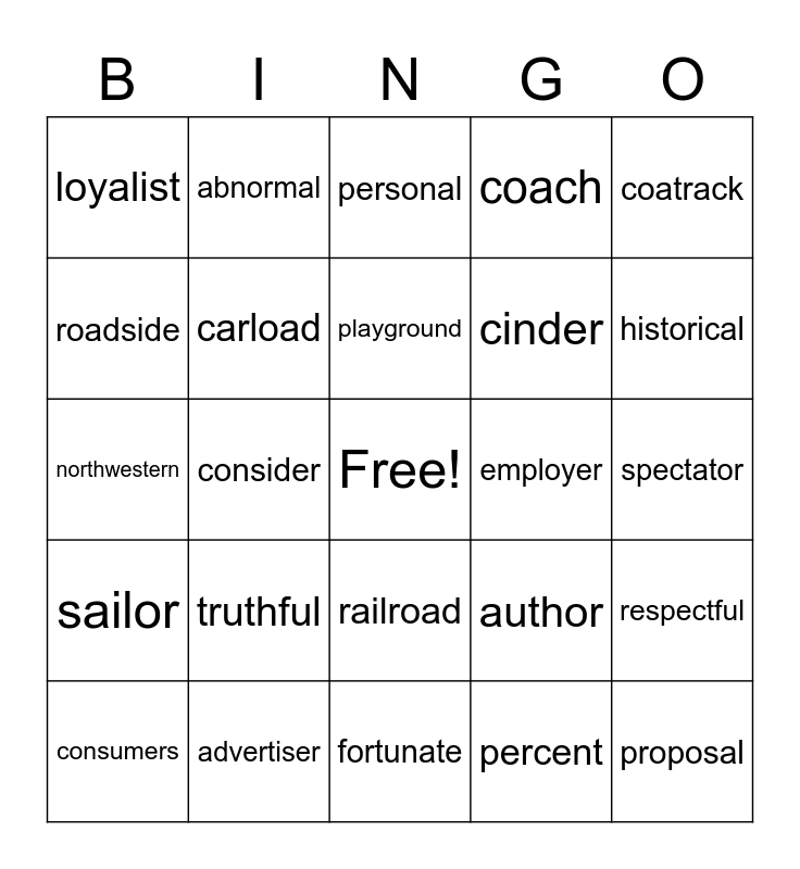 Rewards 8 Bingo Card
