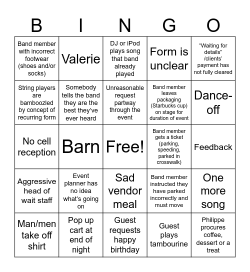 SSB BINGO Card