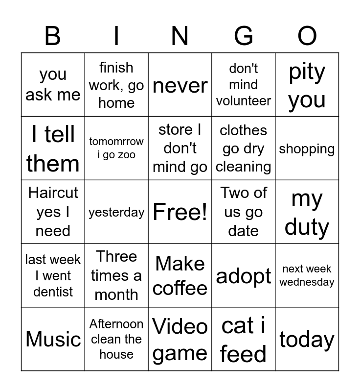 Untitled Bingo Unit 5 Bingo Card