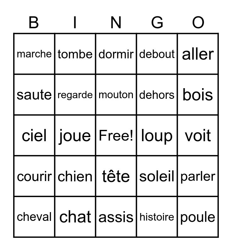 Bingo La poule Maboule Bingo Card