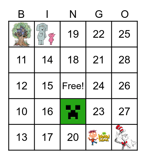 BINGO! for Books Bingo Card