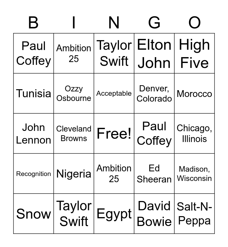 Employee Appreciation Week BINGO! Bingo Card