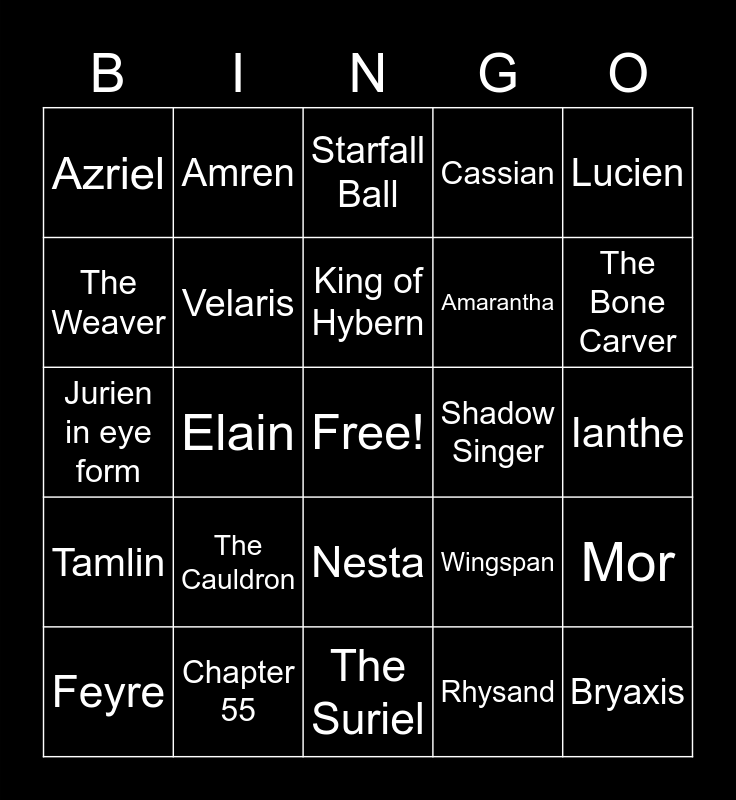 ACOTAR BINGO Card