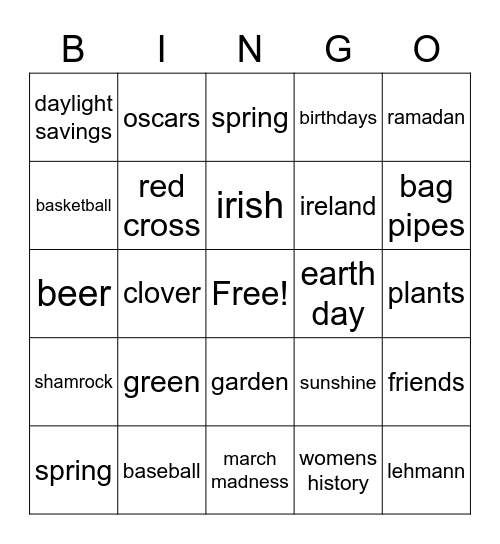 march Bingo Card