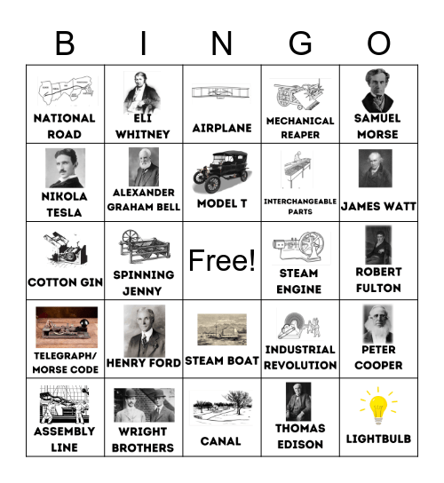 Industrial Revolution BINGO Card