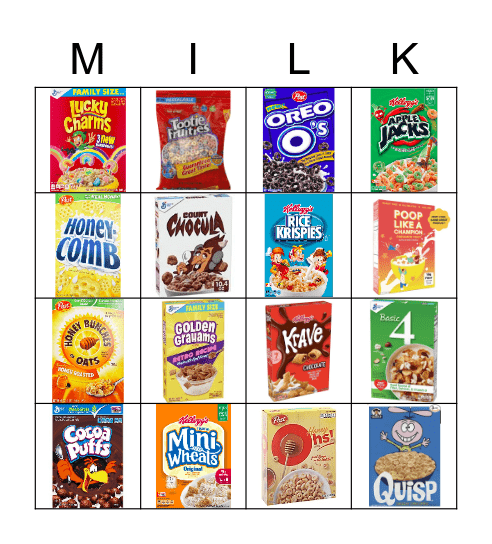 CEREAL Bingo Card